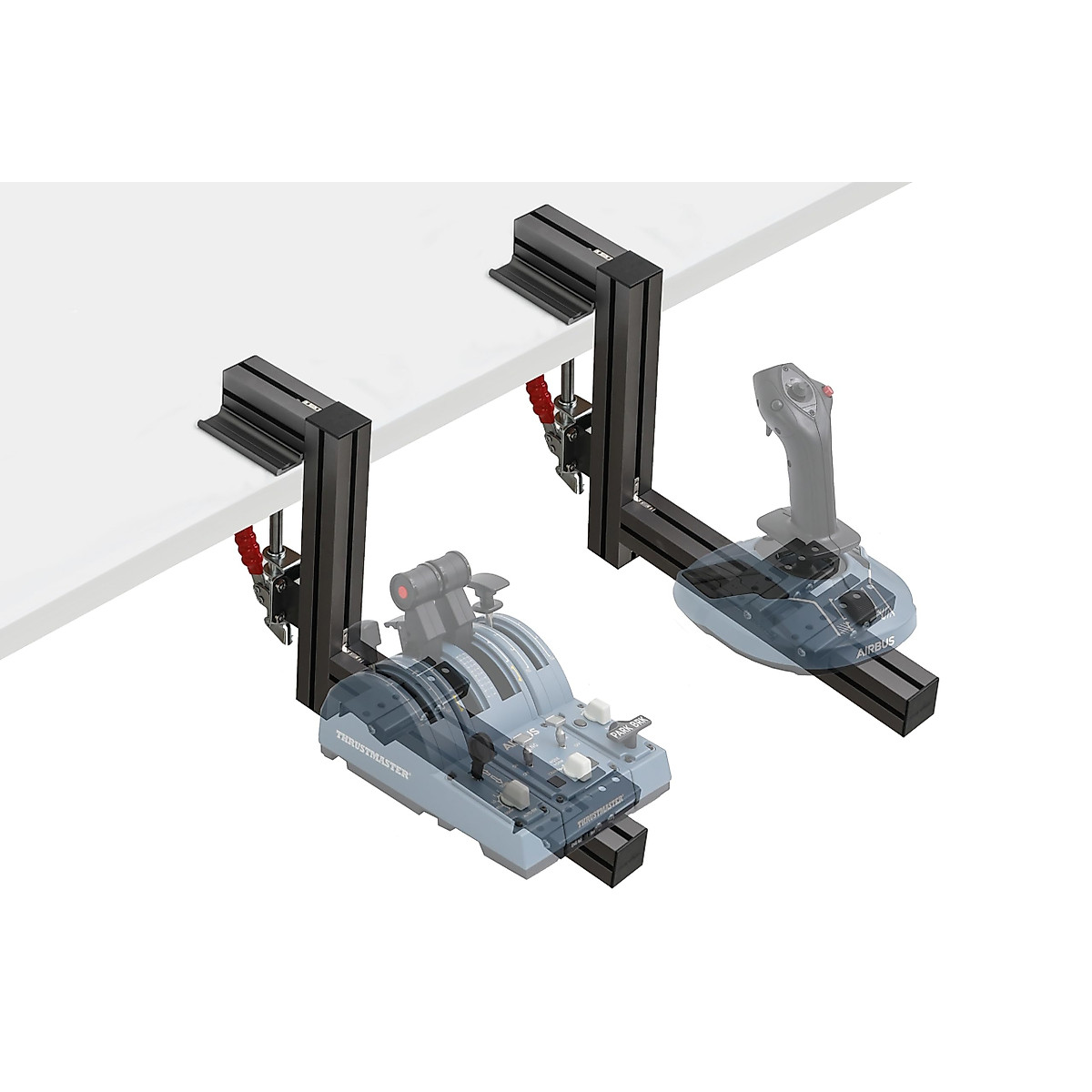 2Set, J-PEIN Desk Mount for Joystick & Throttle - PC Flight Sim Game Support, Adjustable HOTAS System Stand, Durable Gaming Gear Holder, Easy Setup