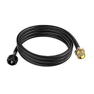 CreoleFeast ADA1001 5 Feet Propane Hose Adaptor, 1 lb Portable Appliance to 20 lb LP Tank Converter with Type 1(QCC1) Connection, Black