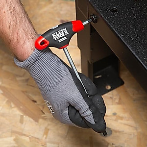 Klein Tools JTH610E T-Handle Hex Key Set, SAE Inch Sizes Allen Wrench Set with 6-Inch Blades, Stand Included, 10-Piece