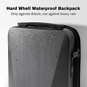 HANSSHOW Cyberbackpack Hard Shell Laptop Backpack, 17 Inch TSA Anti-Theft Waterproof Backpack, USB Charging Port Slim Bookbag