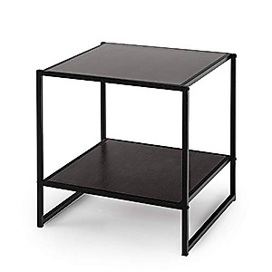 ZINUS Dane 20 Inch Black Frame Side Table / End Table / Easy Assembly, Rich black wood grain (Espresso)