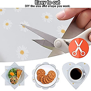 Shelf Liners for Kitchen Cabinet, Waterproof Drawer Liner for Bathroom, Refragerator Mats Sink Liner No Slip Cupboard Mats Non Adhesive EVA Place Mats Roll - Clear Daisy 12"×236.2"