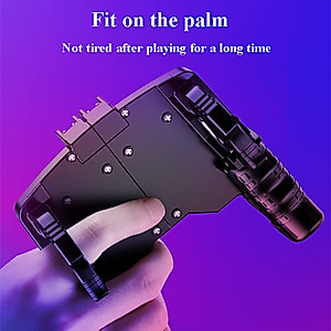 Mobile Trigger Controller Joystick, Metal Control Bar Game Controller,Upgrade Version Gaming Keys Buttons for Phone Game (Black)