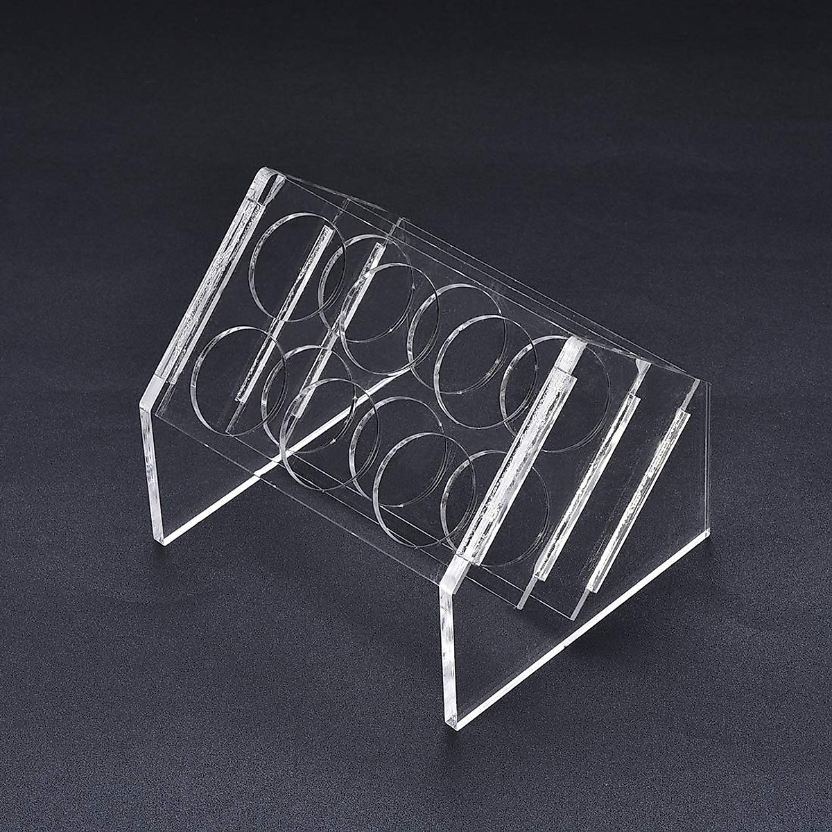 uxcell Slant Rack Acrylic Test Tube Holder 6 Wells for 50ml Centrifuge Tubes Clear