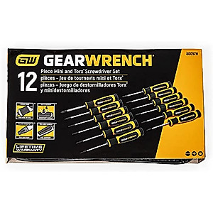 GEARWRENCH 12 Pc. Phillips/Slotted/Torx Mini Dual Material Screwdriver Set - 80057H