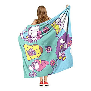 Northwest Sanrio Hello Kitty Silk Touch Throw Blanket, 50" x 60", Springtime Friends