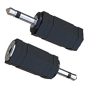 Goupchn 3.5mm Mono to Stereo Adapters 5 Pack 1/8" Mono Male Plug to 1/8" TRS Stereo Female Jack Socket for Headphone, Radio