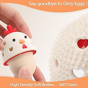 2PCS Silicone Egg Brush Cleaner, Multipurpose Vegetable and Fruit Scrubber Tool for Fresh Eggs, Egg Washer Cleaning Brush - Egg Cleaner for Fresh Eggs