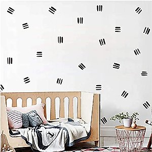 Line Wall Decals Modern Wall Stickers Black Vinyl Stickers for Wall Removable Peel and Stick Wall Decals Irregular Stripe Wall Sticker for Nursery Kids Room Living Room Bedroom Office Terracotta Decor