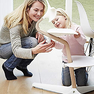 Nomi High Chair, Coffee – White Oak Wood, Modern Scandinavian Design with a Strong Wooden Stem, Baby through Teenager and Beyond with Seamless Adjustability, Award Winning Highchair