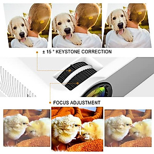 VYSER Projector, 7500L Mini Outdoor Movie Projector with 60,000hrs Lamp Life, Full HD 1080P Supported, Portable Video Projector Compatible with TV Stick, HDMI, USB, VGA, AV, Smartphone