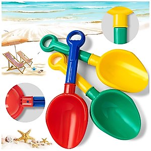 3pcs Beach Shovel for Kids Age 3-10, Large 10 Inch Sand Shovel Heavy Duty Thick Plastic Sand Scoops Great for Beach Toys for Kids, Sand Toys for Toddlers, Outdoor Sandbox Toys