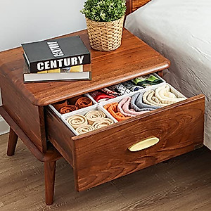 Stero 12 Pack Drawer Organizers for Clothing, Dresser Drawer Organizer Clothes, Fabric Foldable Closet Organizers and Storage Basket Bins for Clothes, Underwear, Bras, Socks (White)