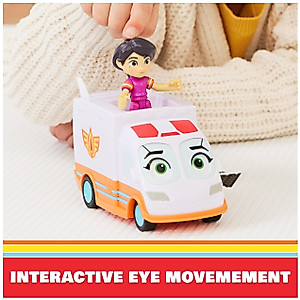 Disney Junior Firebuds, Violet and Axl, Action Figure and Ambulance Toy with Interactive Eye Movement, Kids Toys for Boys and Girls Ages 3 and up
