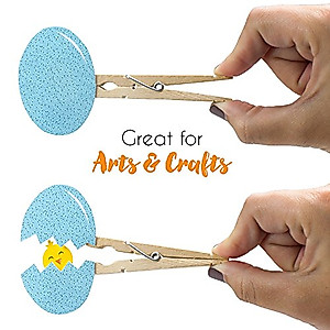 100-pack Natural Wood Spring Clothespins by Knack