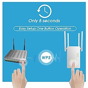 WiFi Range Extender Signal Booster Covers Up to 2640 Sq.ft and 25 Devices, Up to 1200Mbps Dual Band WiFi Repeater with Ethernet Port Internet Booster for Home