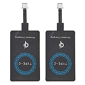 2PCS Universal Ultra Slim Type C Wireless Charger Charging Receiver Module, Qi Receiver Widely Suitable for Type C Mobile Phone