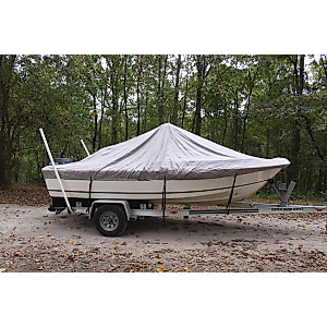VORTEX Heavy Duty Grey/Gray Center Console Boat Cover for 15'7" - 17'6" Boat