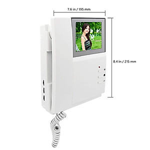 AMOCAM Video Door Phone System, 4.3 Inches Clear LCD Monitor Wired Video Intercom Doorbell Kits, IR Night Vision Outdoor Camera Door Intercom, Doorphone Telephone Style for Home Improvement