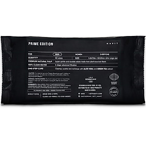 HAVIT Prime Edition Wipes for Men - 360 Flushable Wipes for Adults, Unscented Wet Wipes Infused with Aloe & Green Tea, At-Home Use Dispensers, Septic and Sewer Safe, (Total 360 Wipes - 6 Packs of 60)