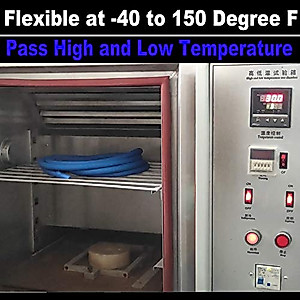 YOTOO Hybrid Air Hose 3/8-Inch by 250-Feet 300 PSI Heavy Duty, Lightweight, Kink Resistant, All-Weather Flexibility with 5pcs Solid Brass Repair Fittings, Blue