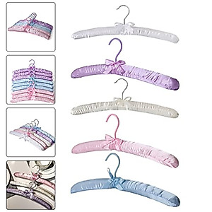 5Pcs Satin Padded Hangers Anti Slip Clothes Hangers Sweater Hangers Dress Shirt Hanger for Wedding Dresses Hangers Party Favors
