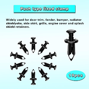 ZBGUN 35 PCS Car Engine Lower Cover Splash Guard Body Bolts Set, Fender Lining Push Rivet Clamp, Universal Metal U-Shaped Clamp Fastening Accessories, Suitable for Most Cars, Trucks, SUVs (Black)