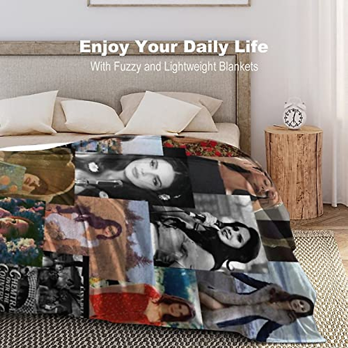 Rwillppycfei Best Lana Music Del Theme Rey Throw Blanket, Plush Microfiber Blankets and Throws for All Seasons, Super Cozy Air Conditioned Blanket 40"x50"