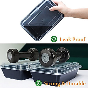 Enther Meal Prep Containers 20 pack 1 Compartment with Lids, Food Storage Bento BPA Free | Stackable | Reusable Lunch Boxes, Microwave/Dishwasher, Freezer Safe,Portion Control (28 oz)