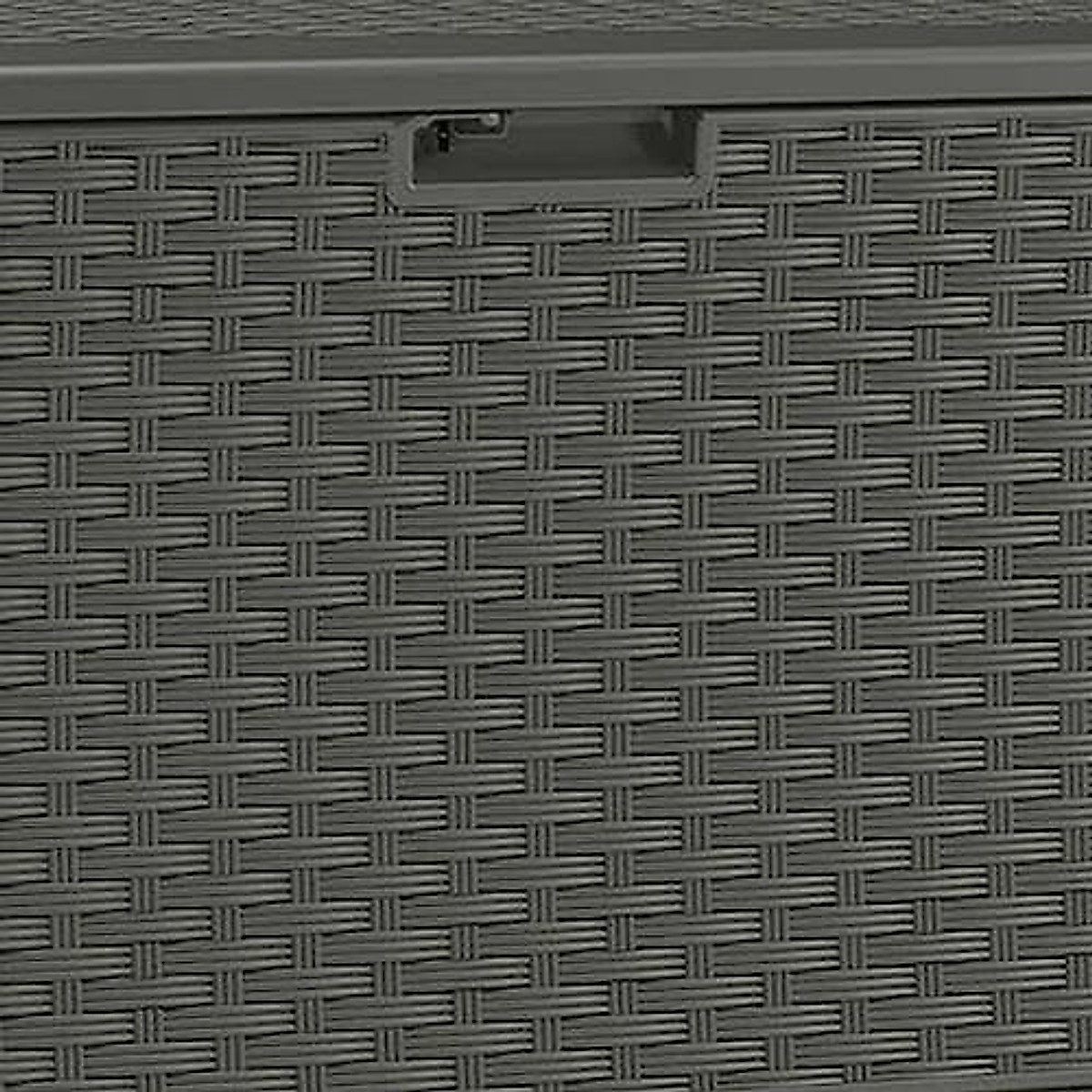 Suncast BMDB13400ST 134-Gallon Extra Large All-Weather UV-Resistant Wicker Pattern Deck Box with Lockable Lid for Garden, Garage, or Patio, Stoney