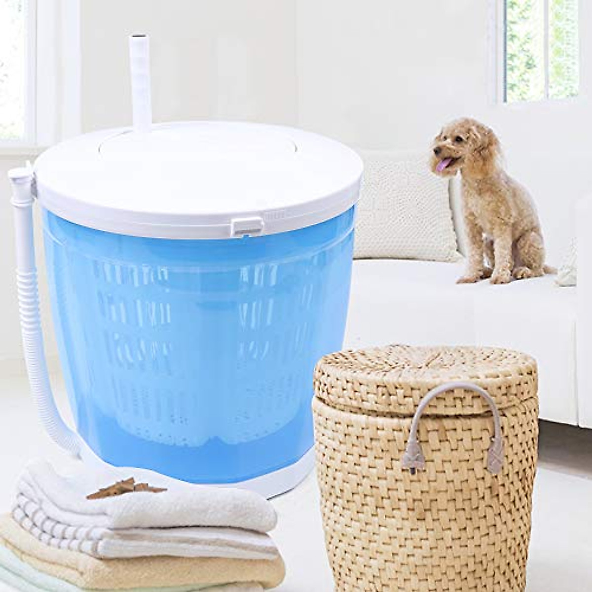 Portable Washing Machine, Hand-operated Mini Washer, Compact and Non- Electric, Outdoor Washer Spin Dryer for Dorms, Apartments, Camping, Travelling