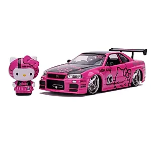 2002 Skyline GT-R with Hello Kitty, Pink - 31613-1/24 Scale Diecast Model Toy Car