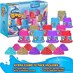 Creative Kids Hydro Zzand Play Sand Art Kit – 10 Individual Colored Castle Molded Bulk Pack – Satisfying Sensory Art – Therapeutic Sand Party Favor Birthday Gift for Boys & Girls 3+