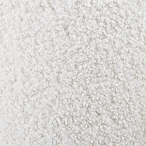 Lavish Home Storage Ottoman - Round Sherpa Footrest or Storage Organizer with Removable Top for Living Room, Dorm, or Apartment (White)