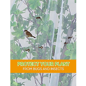 Bird Netting for Blueberry Bushes - 6Pcs Garden Netting Pest Barrier with Drawstring,Garden Plant Netting for Vegetables Fruits Tree Cicada Netting for Trees (6,32x32inch/6PACK)