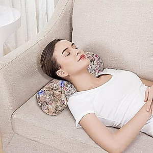 Vnurnrn Stamps Rose Flowers Butterflies Neck Support Pillow Round Neck Roll Bolster Cylinder Pillow Cervical Pillows Round Neck Pillow for Leg Knee Back Head Support for Camp Study Work Men