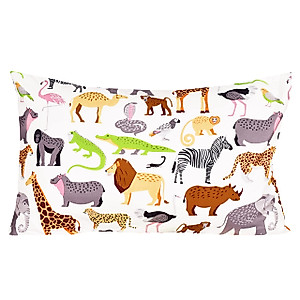 J pinno Jungle Animals Leopard Ostrich Crocodile Snake Twin Sheet Set Kids Boys Bedroom Decoration Gift, 100% Cotton, Flat Sheet + Fitted Sheet + Pillowcase Bedding Set (15, Twin)