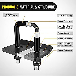 Nilight Trailer Hitch Tightener for 2" Trailer Hitches Anti Rattle Heavy Duty Steel with Rubber Anti-Rust Triple Protective Matte Black, 2 Years Warranty