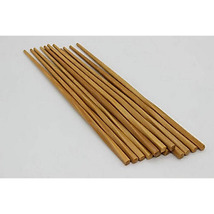 JapanBargain 3650, Bamboo Chopsticks Reusable Japanese Chinese Korean Wood Chop Sticks Hair Sticks 5 Pair Gift Set Dishwasher Safe, 9 inch, Twist