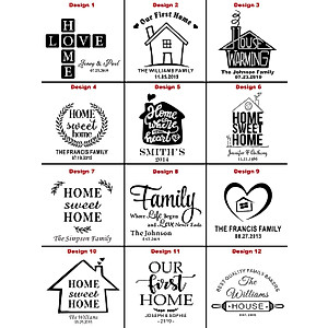 Housewarming Gifts, Personalized Cutting Board for New Home Owner, Couples, Friends, Parents, Unique Anniversary Presents for Mother's day, Thanksgiving, Christmas (3 Woods, 3 Sizes, 12 Design)