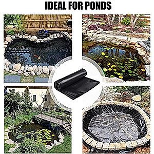 SANJIANG Pond Liner, Black Heavy Duty Pond Liner Protection for Fish Ponds, Streams Fountains and Water Garden,12x9m