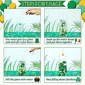 2106 Pieces St. Patrick's Day Vase Filler Shamrocks Ornament for Vase Filler Floating Candles for Vases Floating Candles Centerpiece for St. Patrick's Day Festival Party Table Home Decor