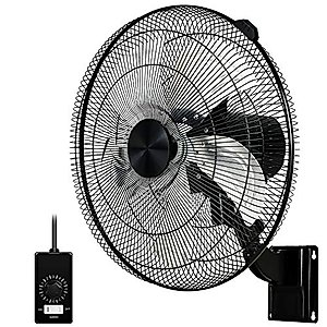 Simple Deluxe 18 Inch Household Commercial Wall Mount Fan 1 Pack,Black
