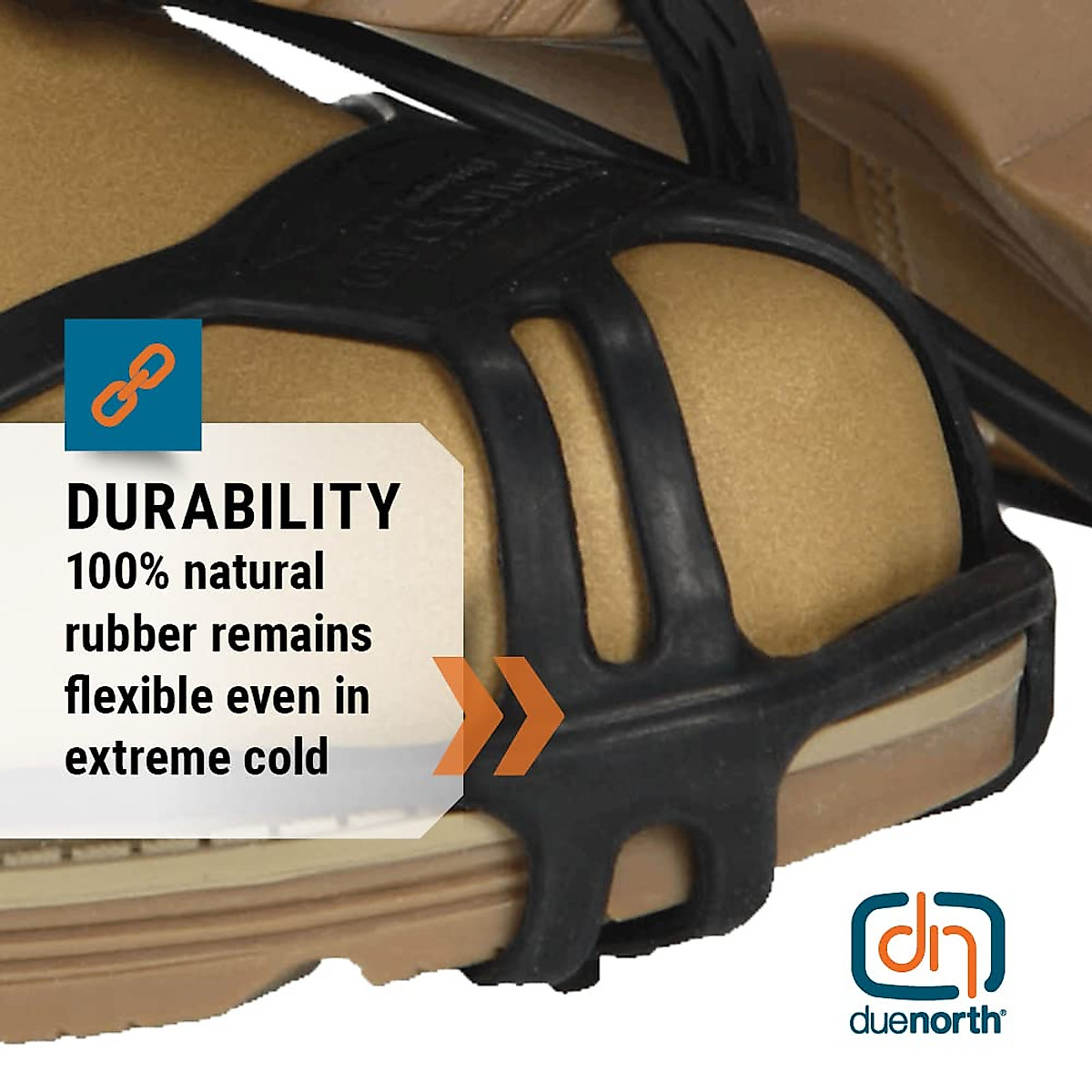 Due North Light Industrial Ice Cleats for Walking and Working - 12 Replaceable Ice Diamond Spikes (Pair)