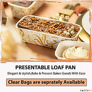 PaperMi Paper Loaf Pan, Disposable Paper Baking Loft Mold 24ct, Elegant Pan Supplies for Baking Bread, Small Meatloaf, Bundt Cake Microwave Oven Freezer Safe (6-1/4" x 2-1/8" x 2)