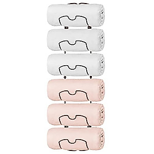 Bextsrack Towel Rack Wall Mounted Metal Wine Rack Towel Shelf Holder Storage with 6 Compartments for Bathroom Hand Towels, Washcloths - Black