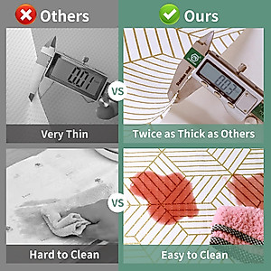 Shelf Liners for Kitchen Cabinets 12in x 20FT, Non Adhesive Cabinet Liner Strong Non-Slip Thickened Gold Geometric Drawer Liner, Easy to Clean for Shelf, Cabinet with Knife and Tape Measure