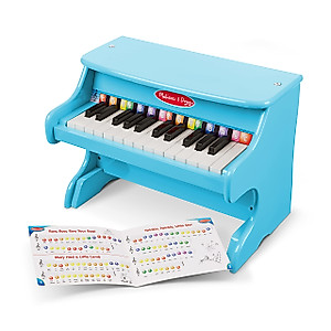 Melissa & Doug Learn-to-Play Piano With 25 Keys and Color-Coded Songbook - Blue - Toy Piano For Baby, Kids Piano Toy, Toddler Piano Toys For Ages 4+