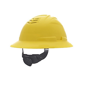 MSA 10215832 V-Gard C1 Vented Yellow Full Brim Hard Hat with ReflectIR Cooling Thermal Barrier and Fas-Trac III Suspension - Uses Highly Innovative Cooling Features to Help Alleviate Heat Stress