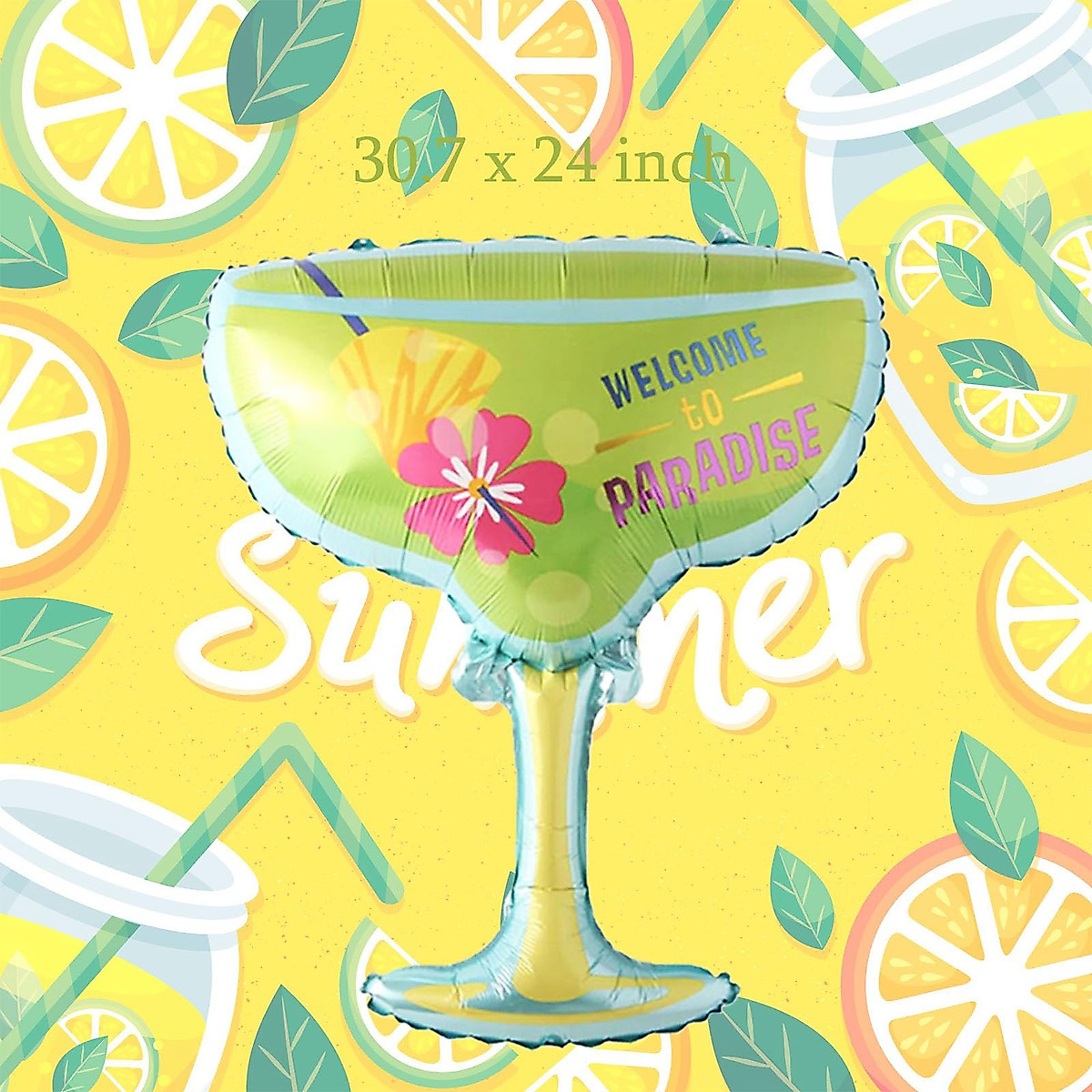 8Pcs Fruit Lime Balloons Cold Drink Balloons Lemon Mylar Balloons for Margs and Matrimony Bachelorette Summer Fruit Themed Graduation Birthday Baby Shower Wedding Party Decorations Supplies